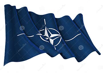 Waving Flag of NATO stock vector. Illustration of arms - 243142509