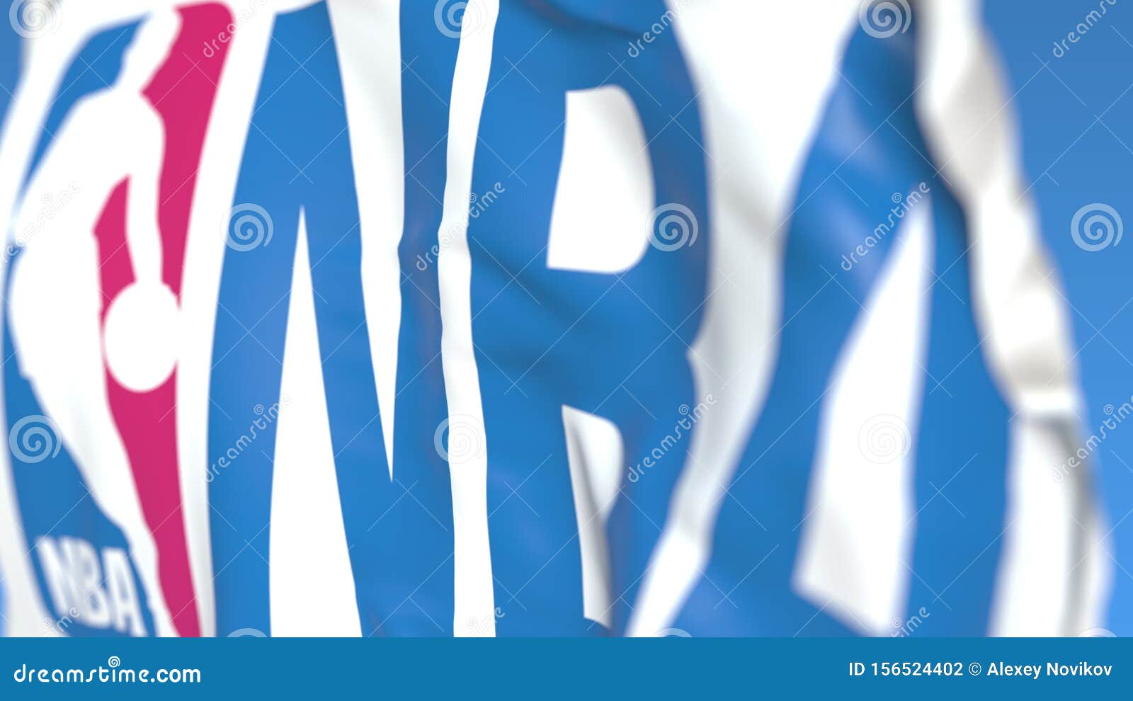 Flying Flag with NBA Logo, Close-up. Editorial 3D Rendering Editorial ...