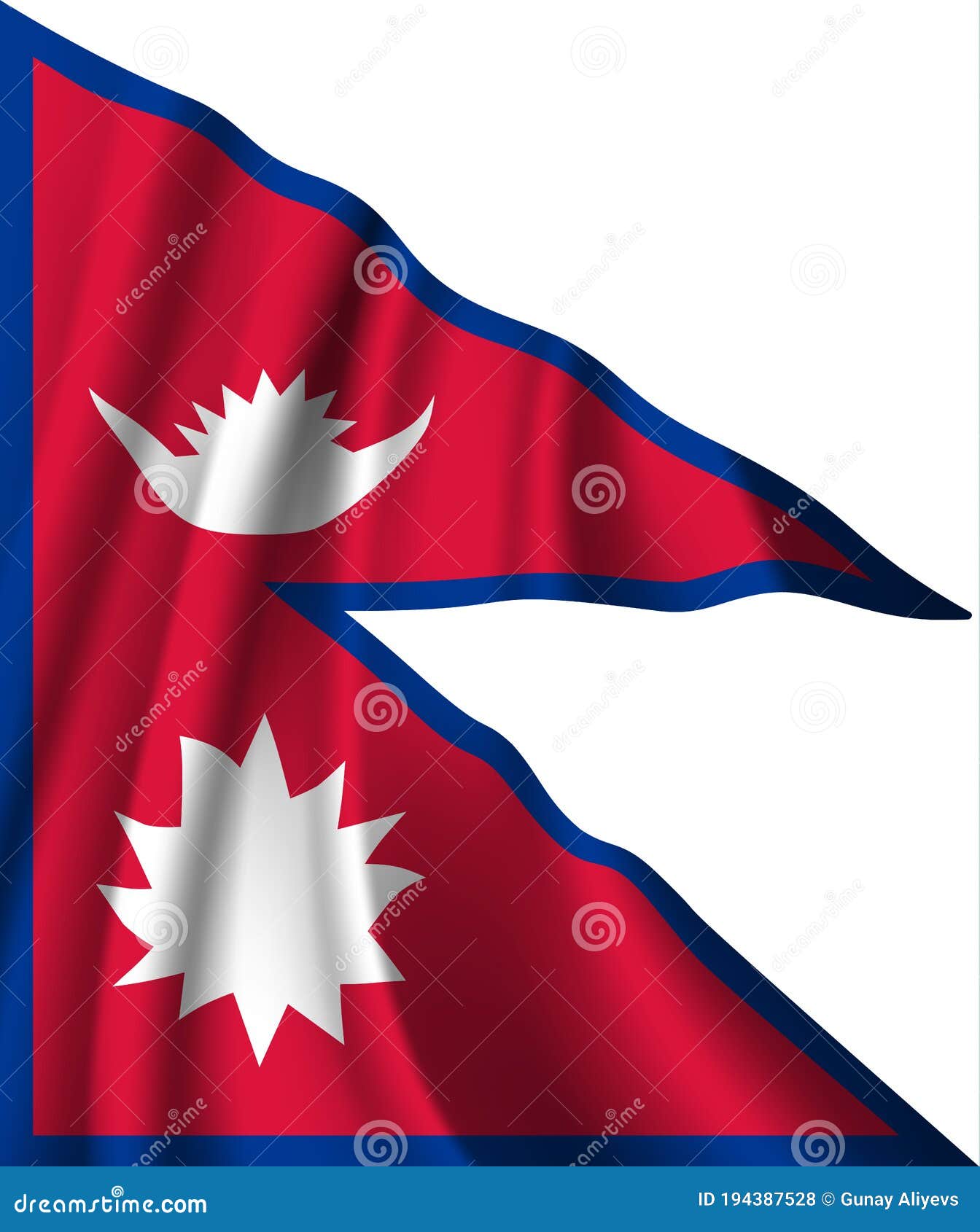 Waving Flag of the Nepal. Waving Nepal Flag Stock Illustration ...