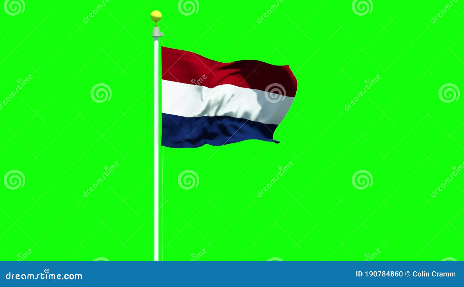 Waving Flag of the Netherlands on a Green Screen Stock Footage - Video ...
