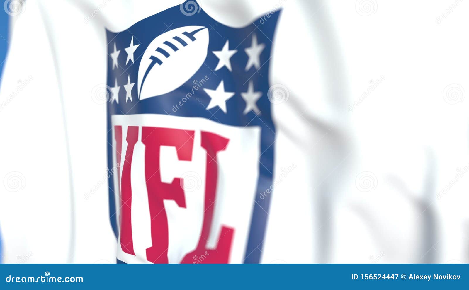 Flying Flag with NFL Logo, Close-up. Editorial 3D Rendering Editorial ...