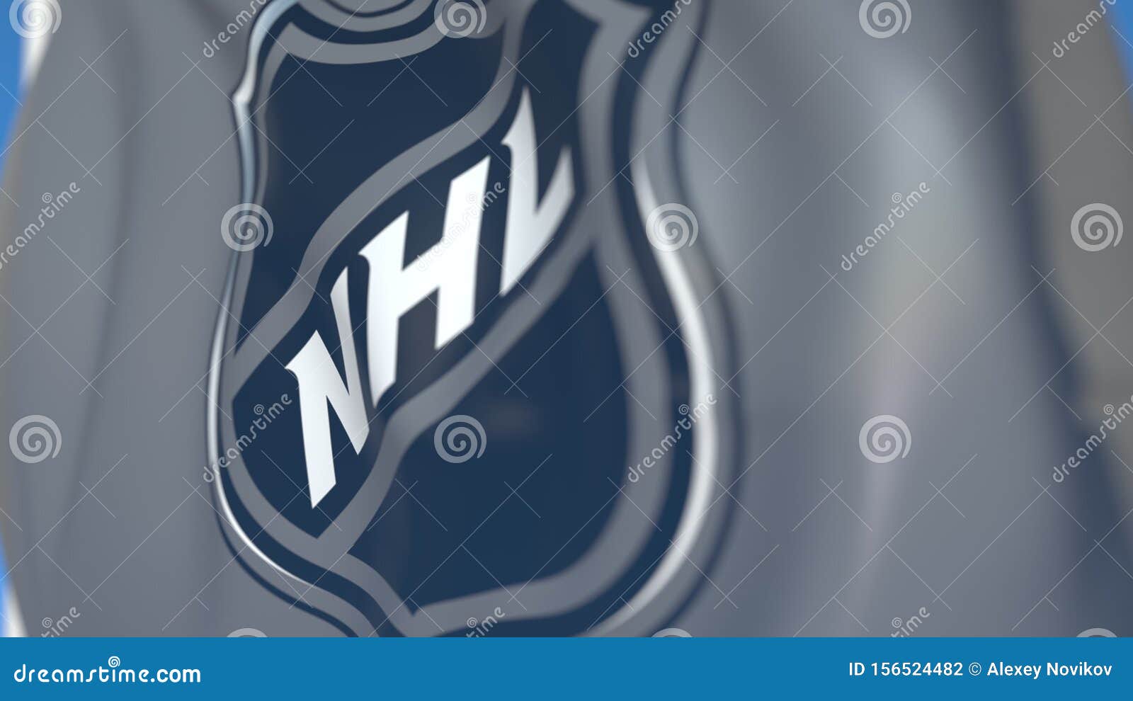 Waving Flag with NHL Logo, Close-up. Editorial 3D Rendering Editorial ...