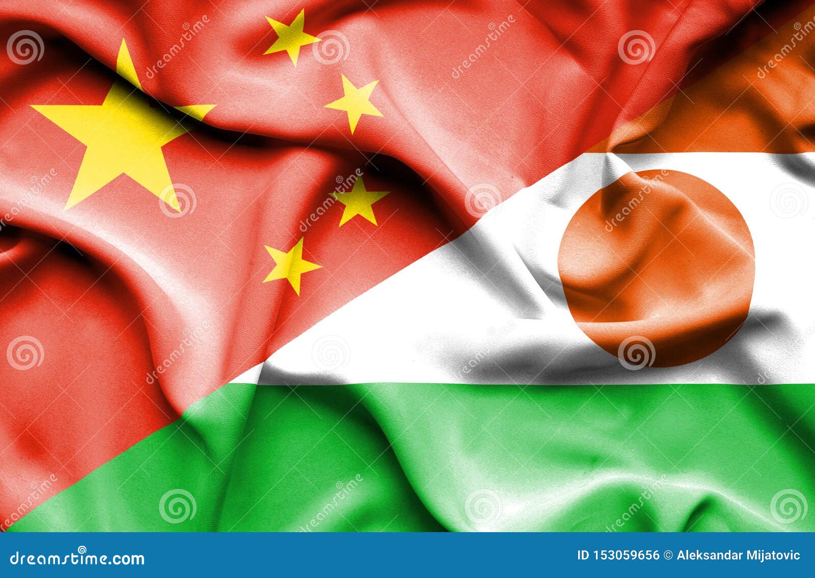 Waving Flag of Niger and China Stock Illustration - Illustration of ...