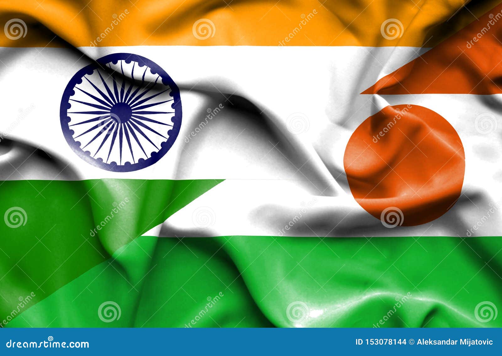 Waving Flag of Niger and India Stock Illustration - Illustration of ...