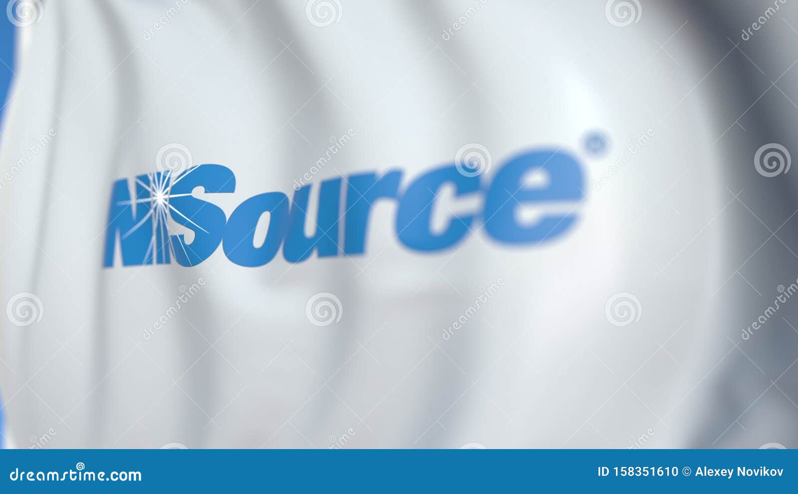 Waving Flag with Nisource Logo, Close-up. Editorial 3D Rendering ...