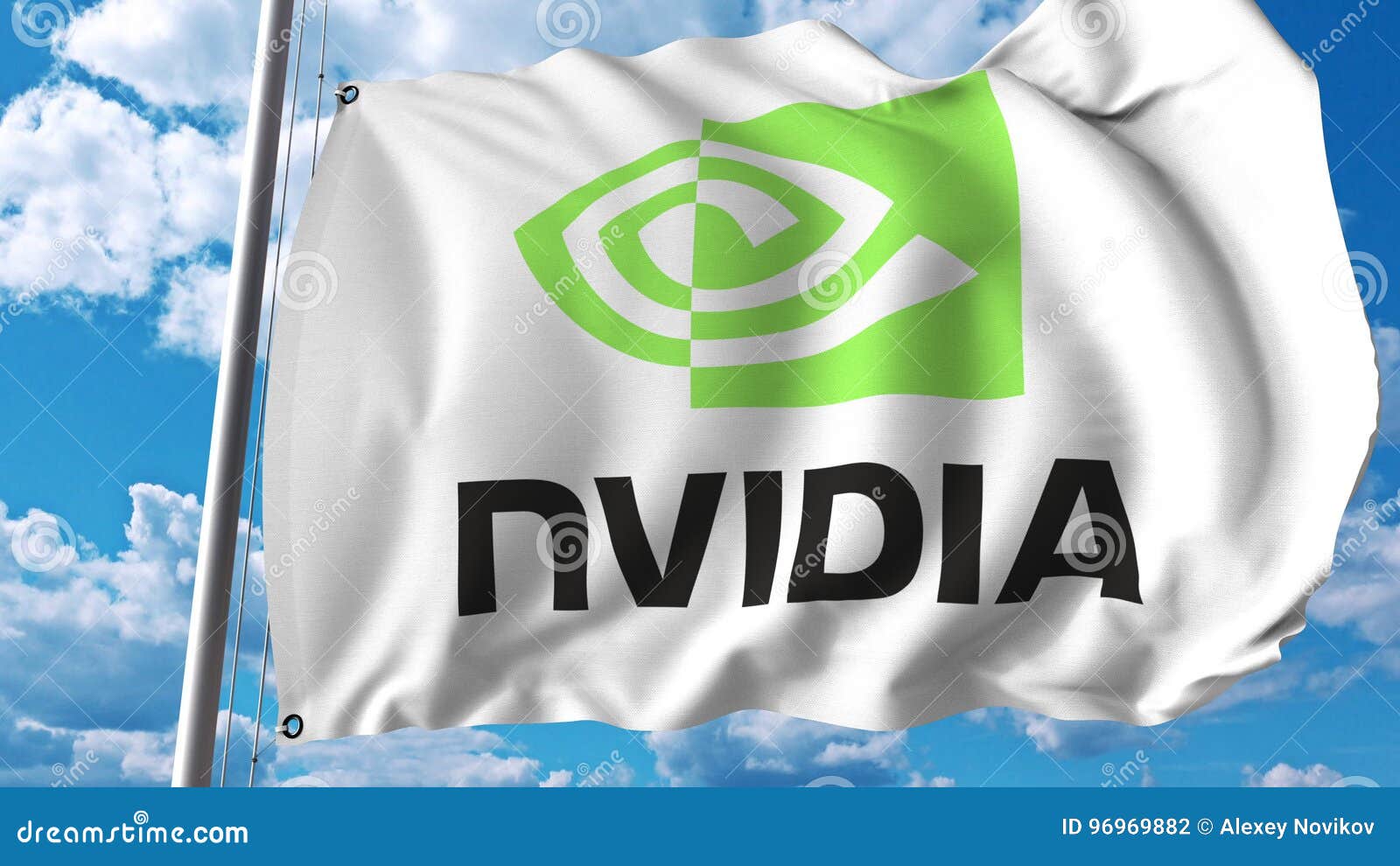 Waving Flag With Nvidia Logo. Editoial 3D Rendering Editorial Image ...