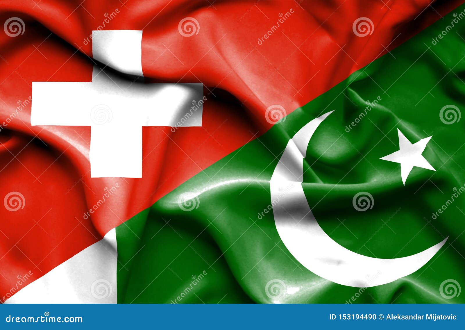 Waving Flag of Pakistan and Switzerland Stock Illustration ...