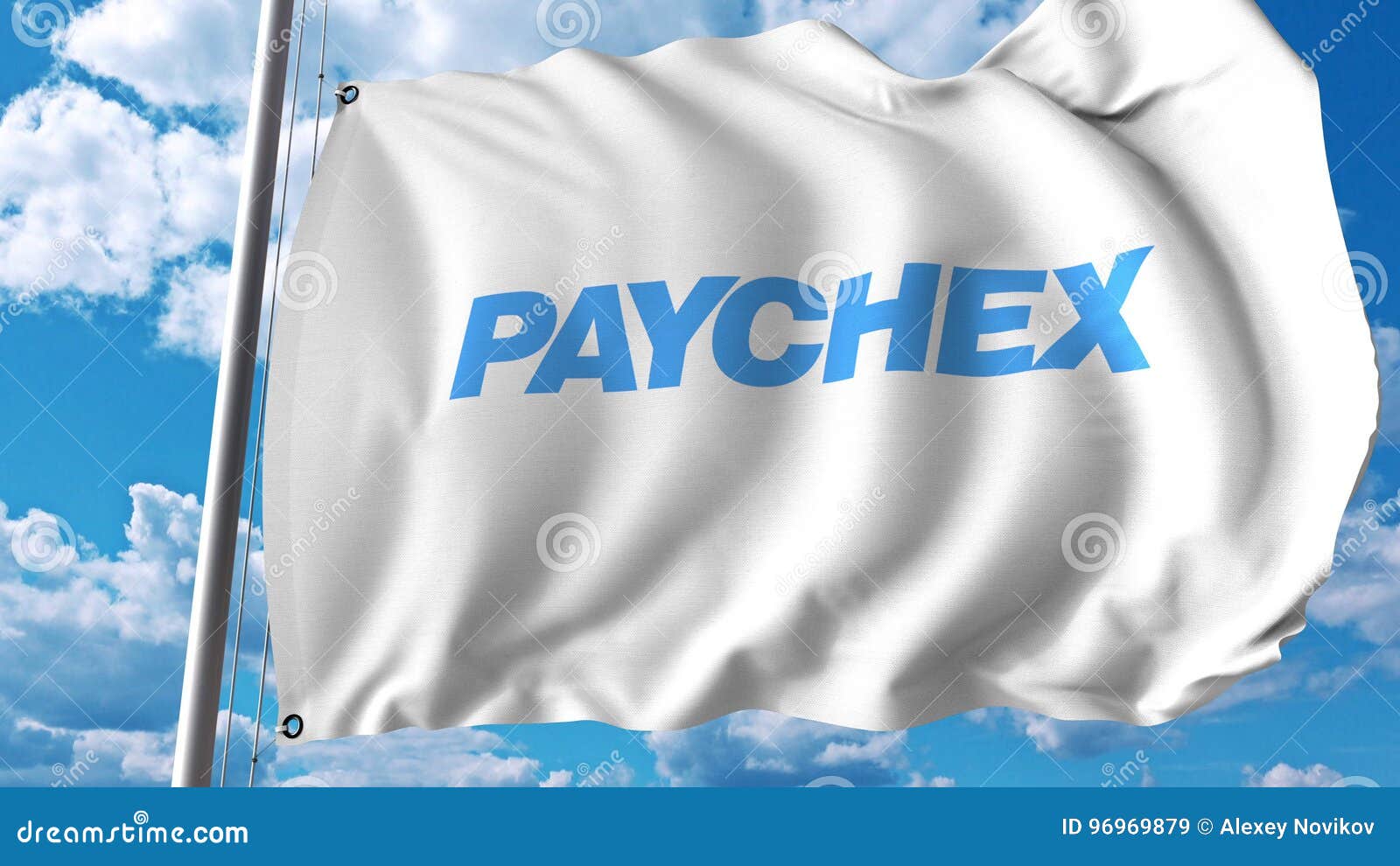 Waving Flag with Paychex Logo. Editoial 3D Rendering Editorial Stock ...