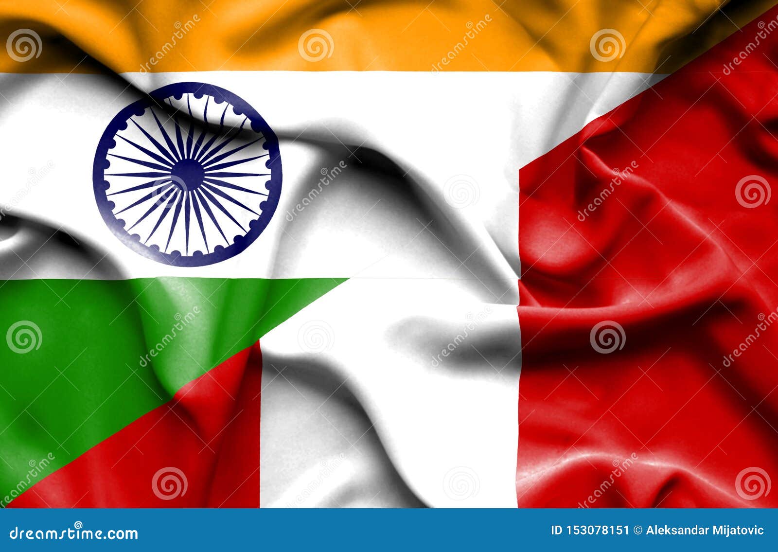 Waving Flag of Peru and India Stock Illustration - Illustration of ...