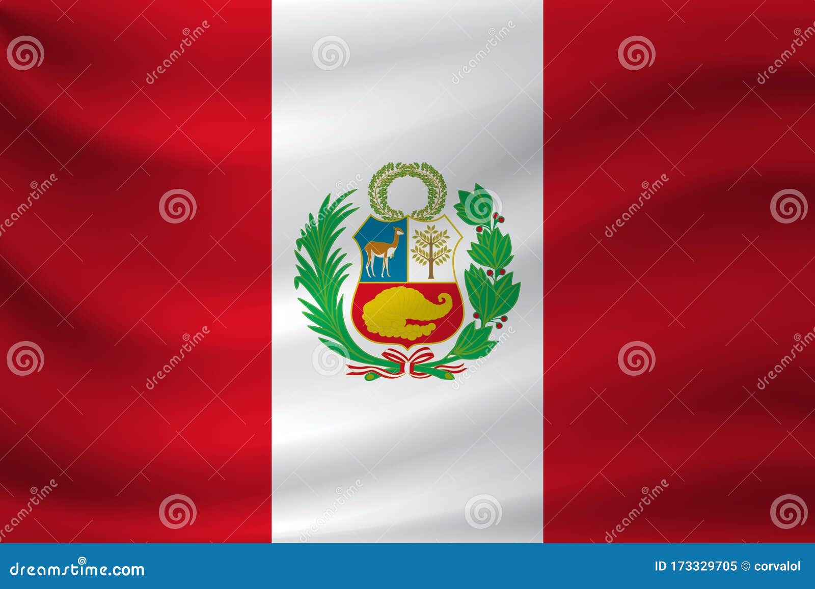 Waving Flag of Peru. Vector Illustration Stock Vector - Illustration of ...