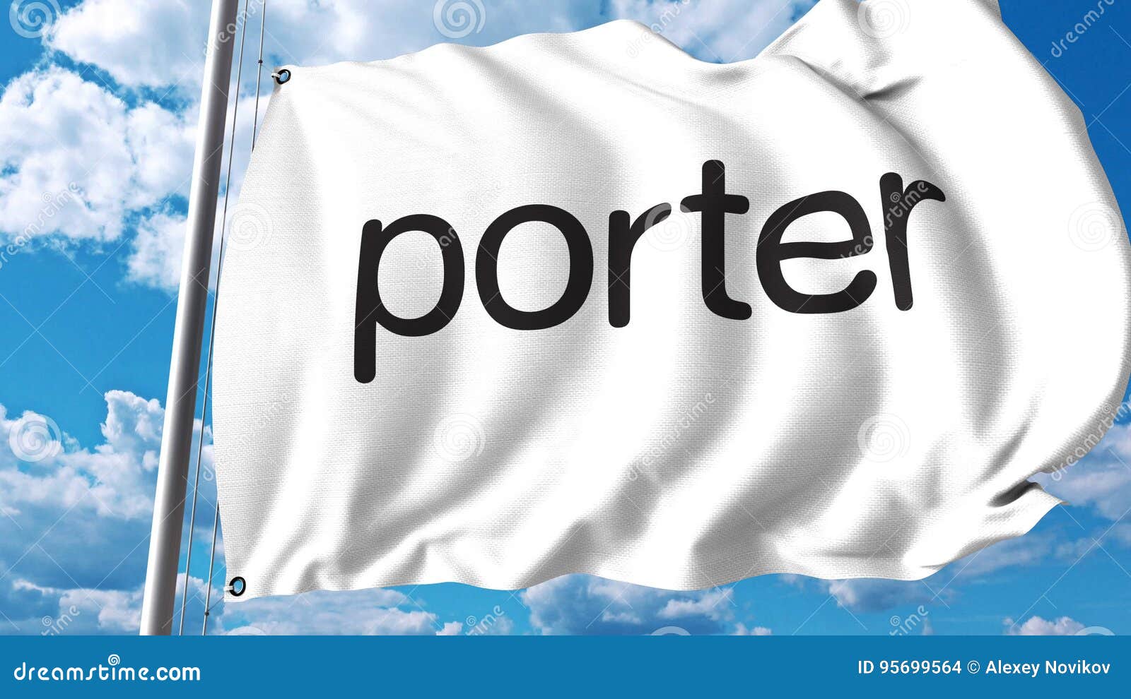 Waving Flag with Porter Airlines Logo. 3D Rendering Editorial Stock ...