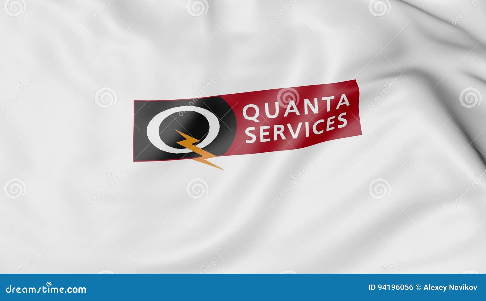 Waving Flag with Quanta Services Logo. Editorial 3D Rendering Editorial ...