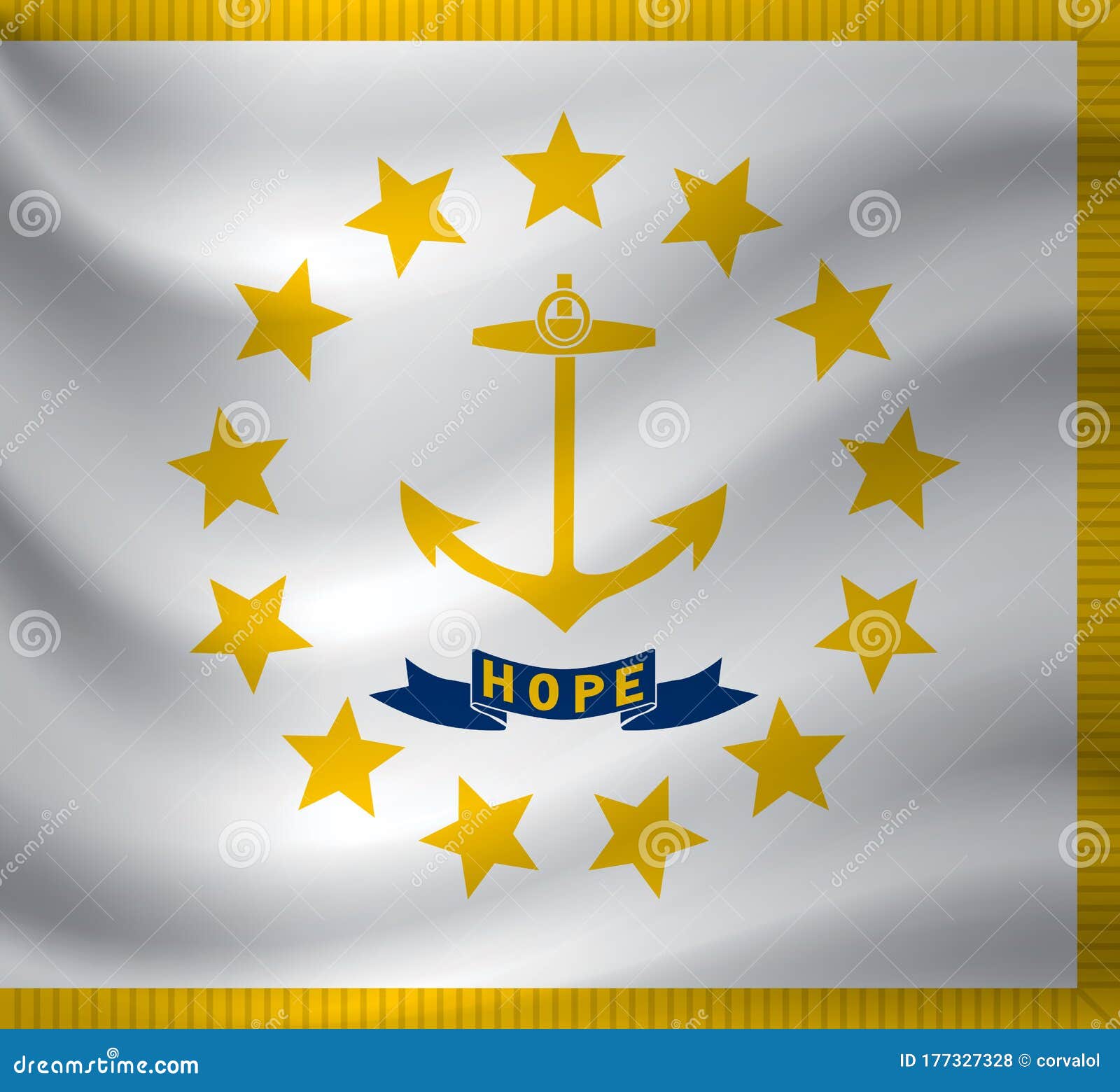 Waving Flag of Rhode Island. Vector Illustration Stock Vector ...