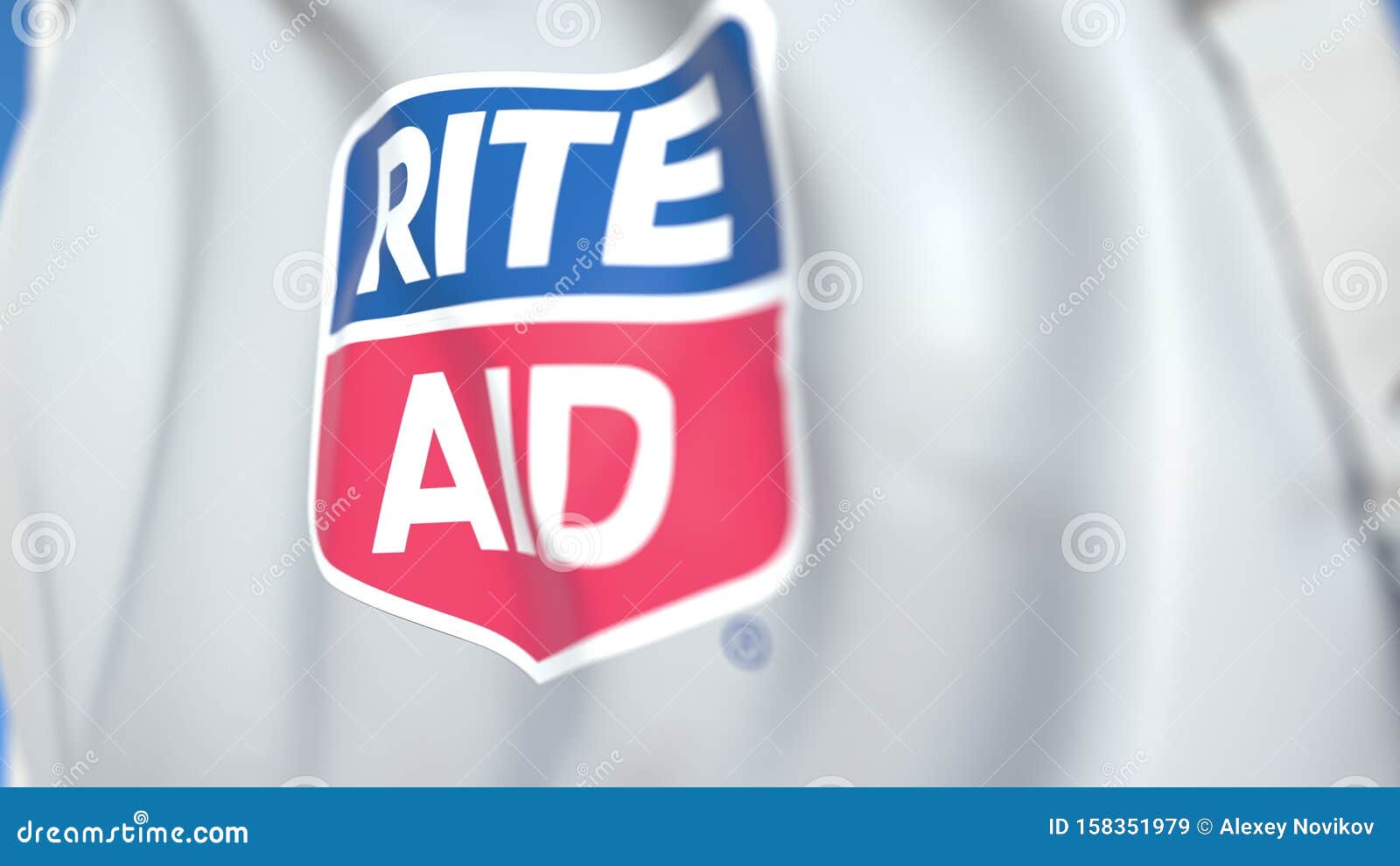 Flying Flag with Rite Aid Logo, Close-up. Editorial 3D Rendering ...