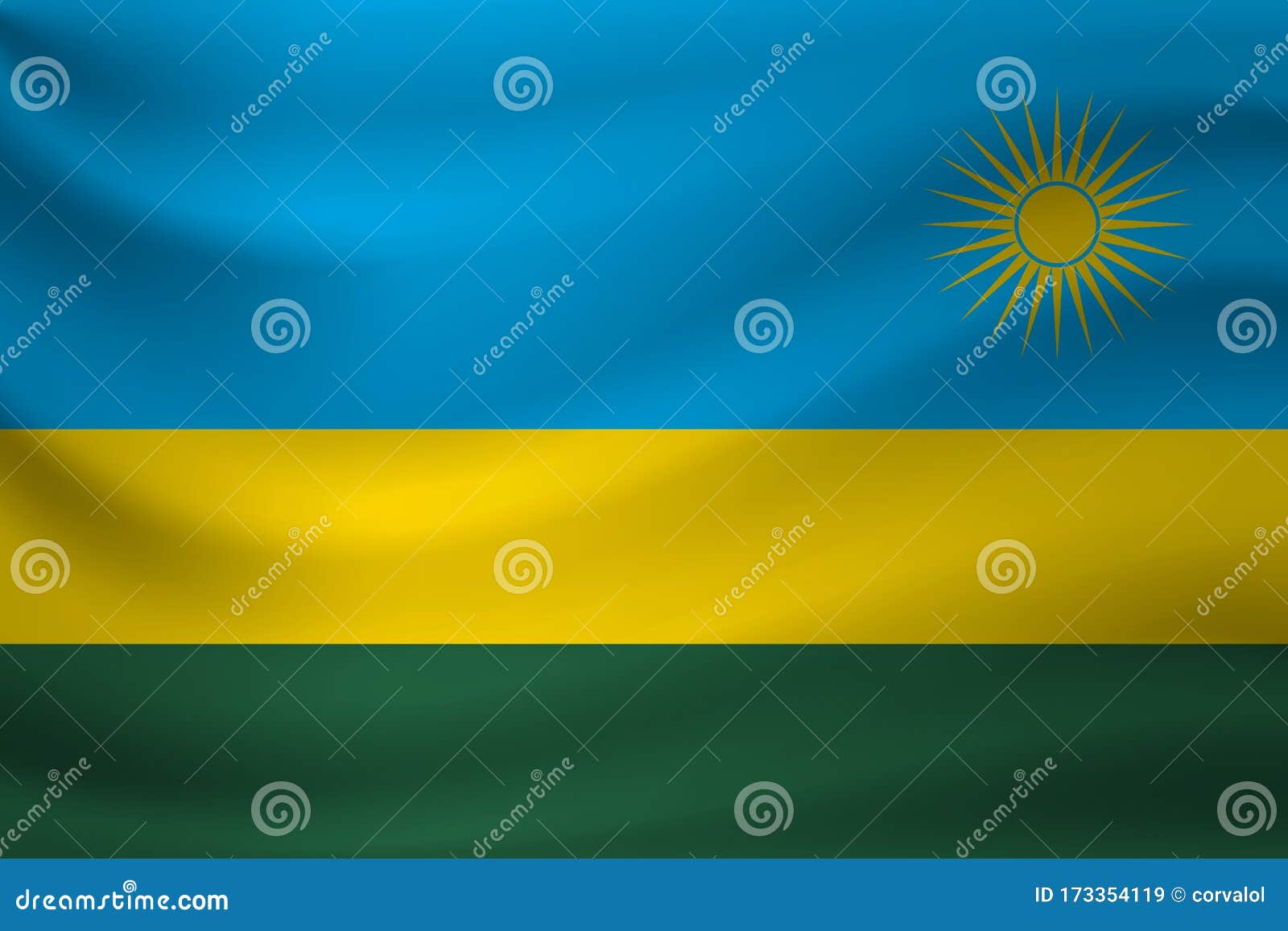 Waving Flag of Rwanda. Vector Illustration Stock Vector - Illustration ...