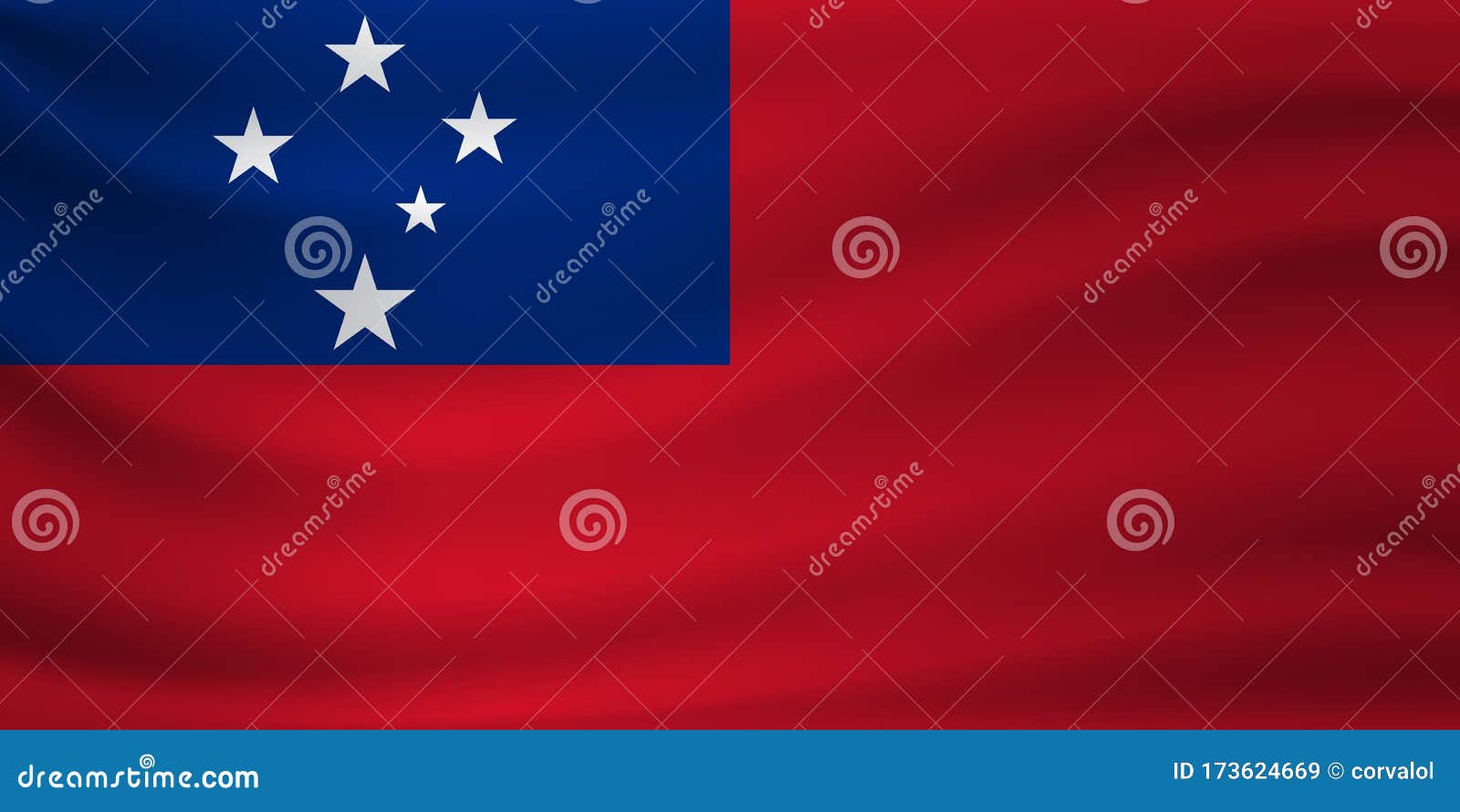Waving Flag of Samoa. Vector Illustration Stock Vector - Illustration ...