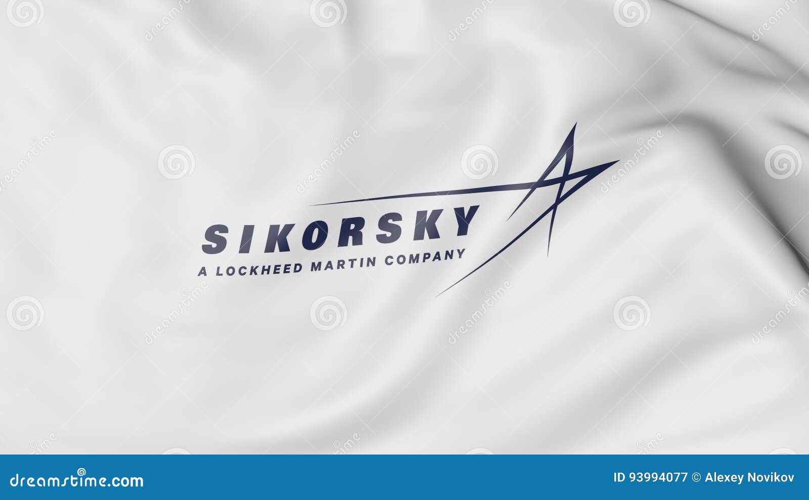 Waving Flag with Sikorsky Aircraft Logo. Editorial 3D Rendering ...