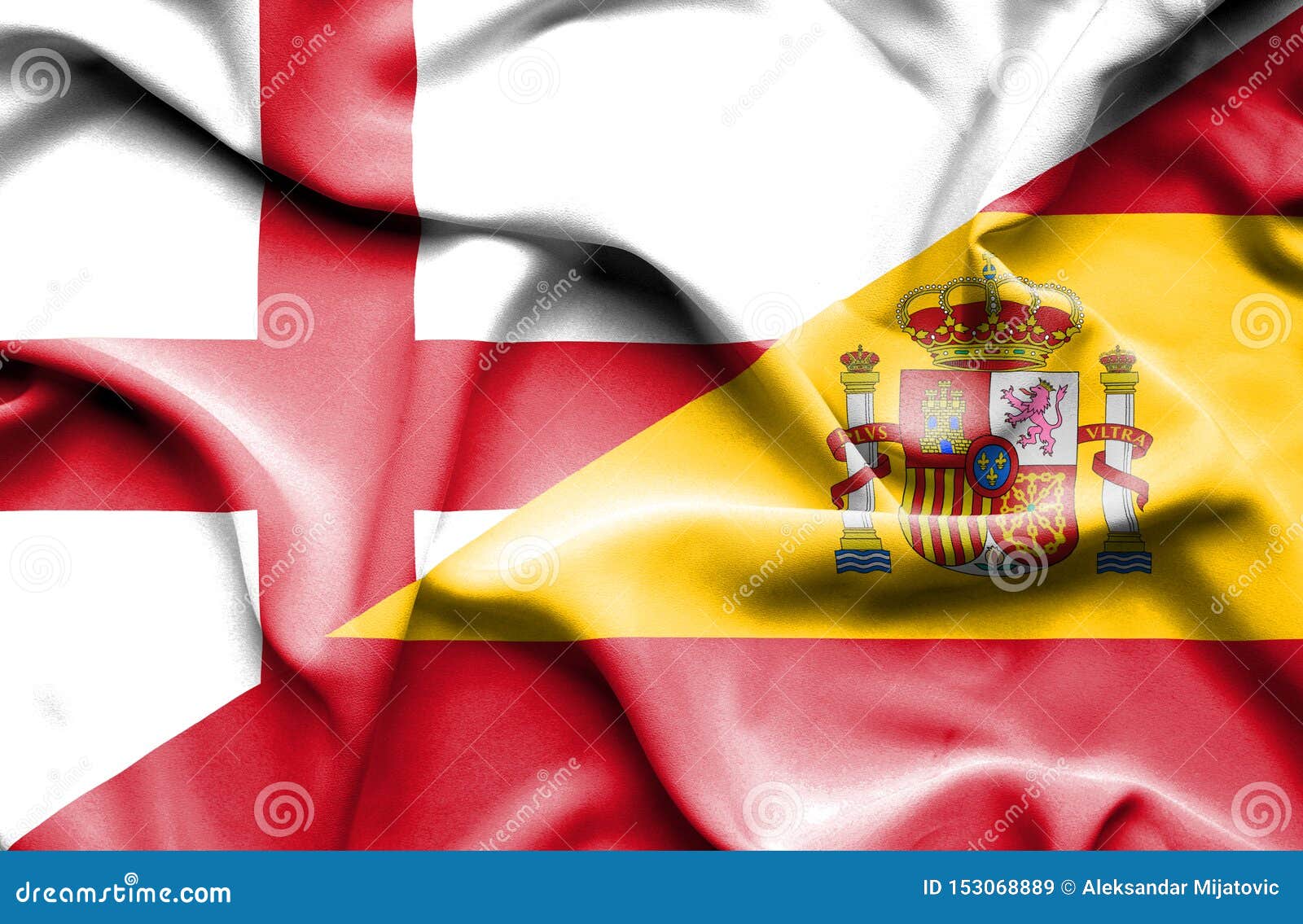 Waving Flag of Spain and England Stock Image - Image of global ...
