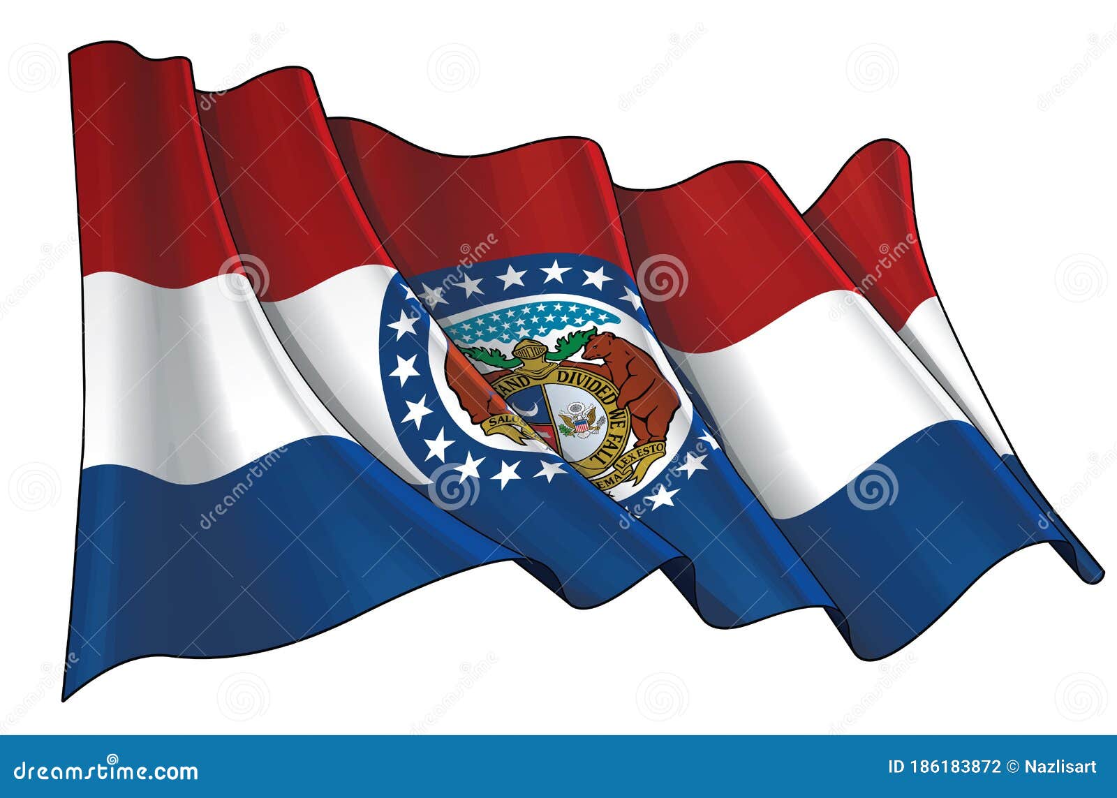 Waving Flag of the State of Missouri Stock Vector - Illustration of ...