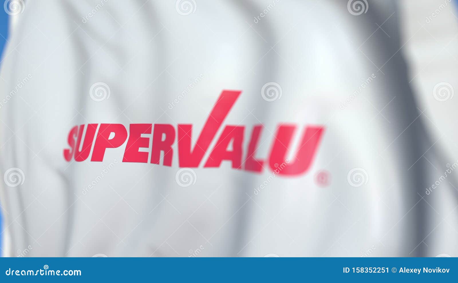 Waving Flag with Supervalu Logo, Close-up. Editorial 3D Rendering Editorial Photo - Illustration ...
