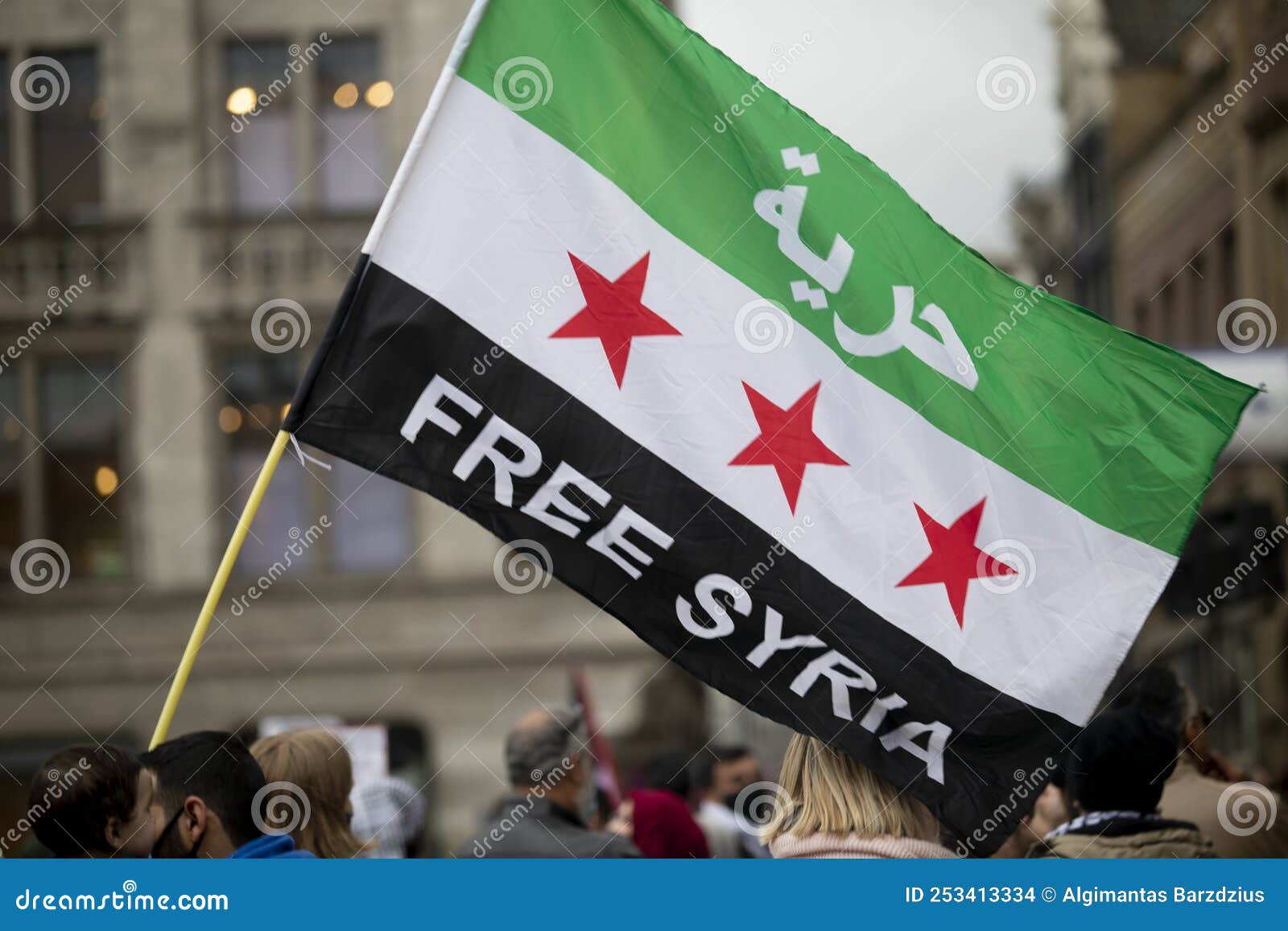 Waving Flag of the Syrian Arab Republic in Amsterdam. 2021 05 22 ...