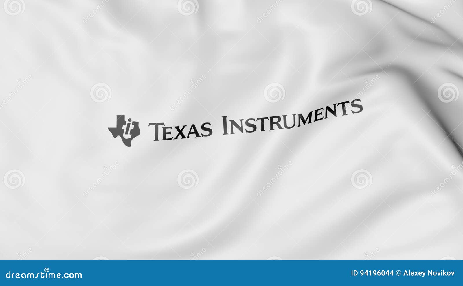 Waving Flag with Texas Instruments Logo. Editorial 3D Rendering ...