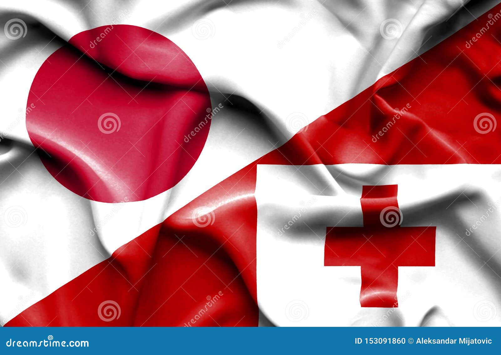Waving Flag of Tonga and Japan Stock Illustration - Illustration of ...