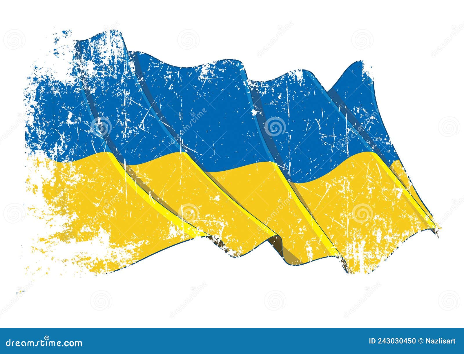 Waving Flag of Ukraine Textured Stock Vector - Illustration of east ...