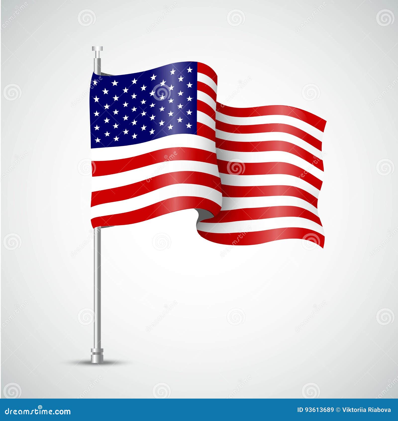 Waving Flag of the USA. Vector Illustration Stock Vector - Illustration ...