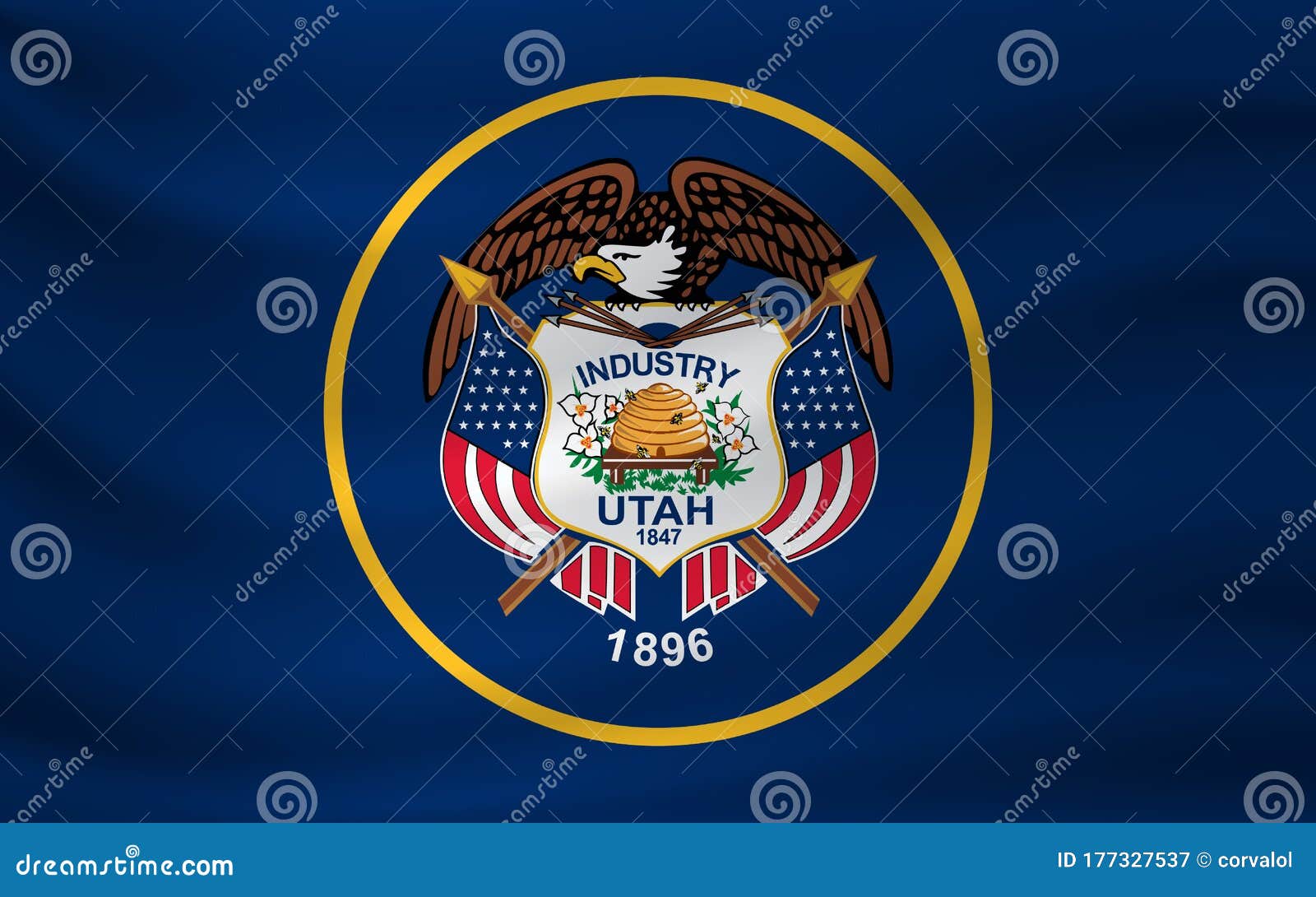 Waving Flag of Utah. Vector Illustration Stock Vector - Illustration of ...