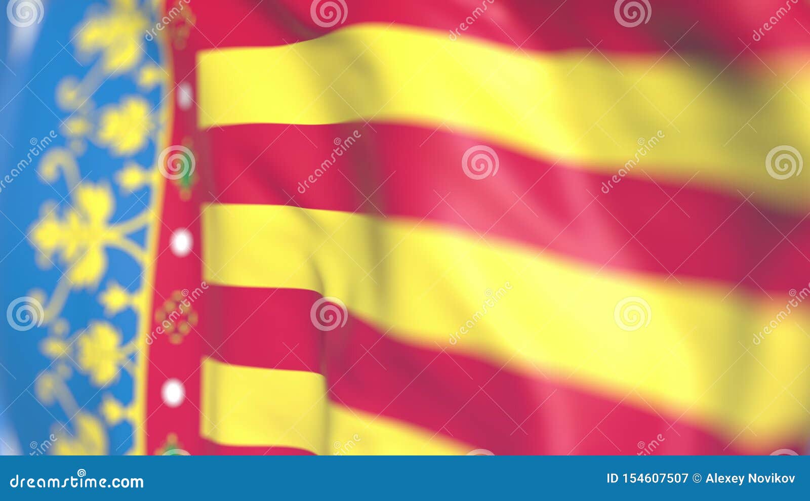 Waving Flag of Valencian Community, an Autonomous Region in Spain ... Waving Flag of Valencian Community, an Autonomous Region in Spain ...