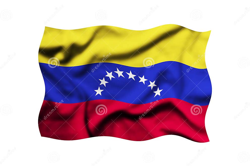 Waving Flag of Venezuela Isolated on White, 3d Rendering. Clipping Path ... Waving Flag of Venezuela Isolated on White, 3d Rendering. Clipping Path ...