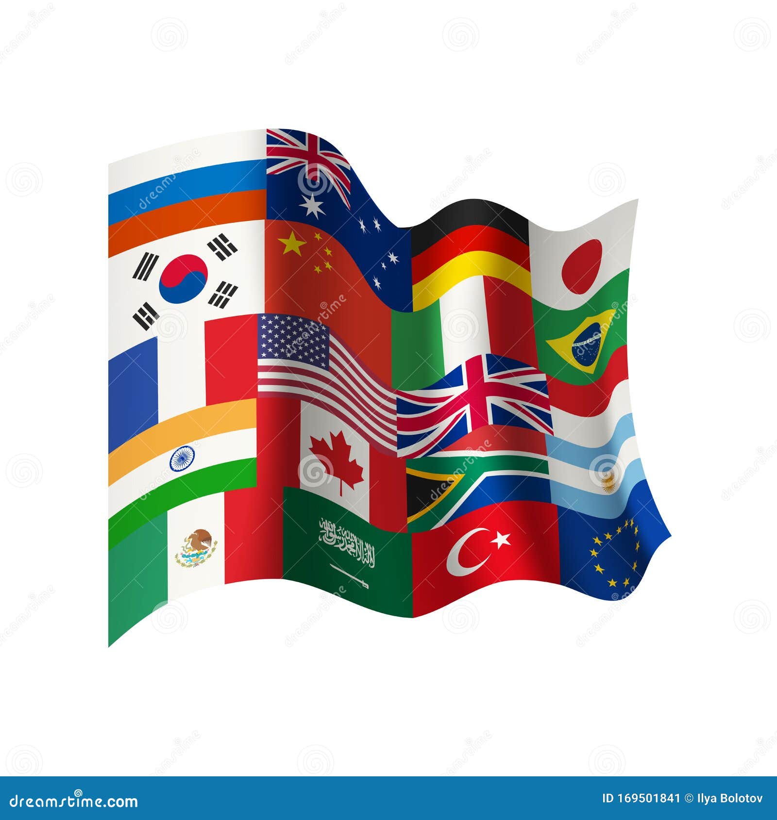 Waving flag stock vector. Illustration of brazil, australian - 169501841