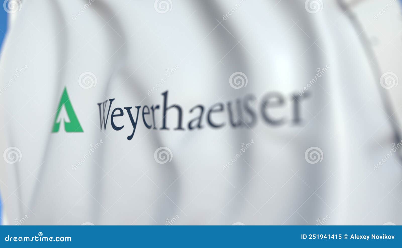 Waving Flag with Weyerhaeuser Logo, Close-up. Editorial 3D Rendering ...