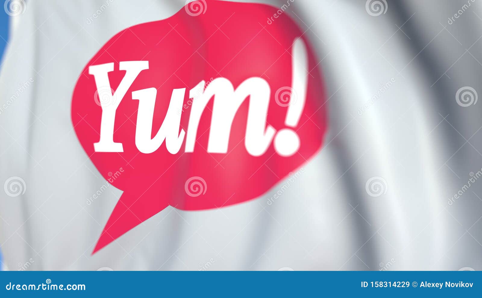 Waving Flag with Yum Brands Logo, Close-up. Editorial Loopable 3D ...