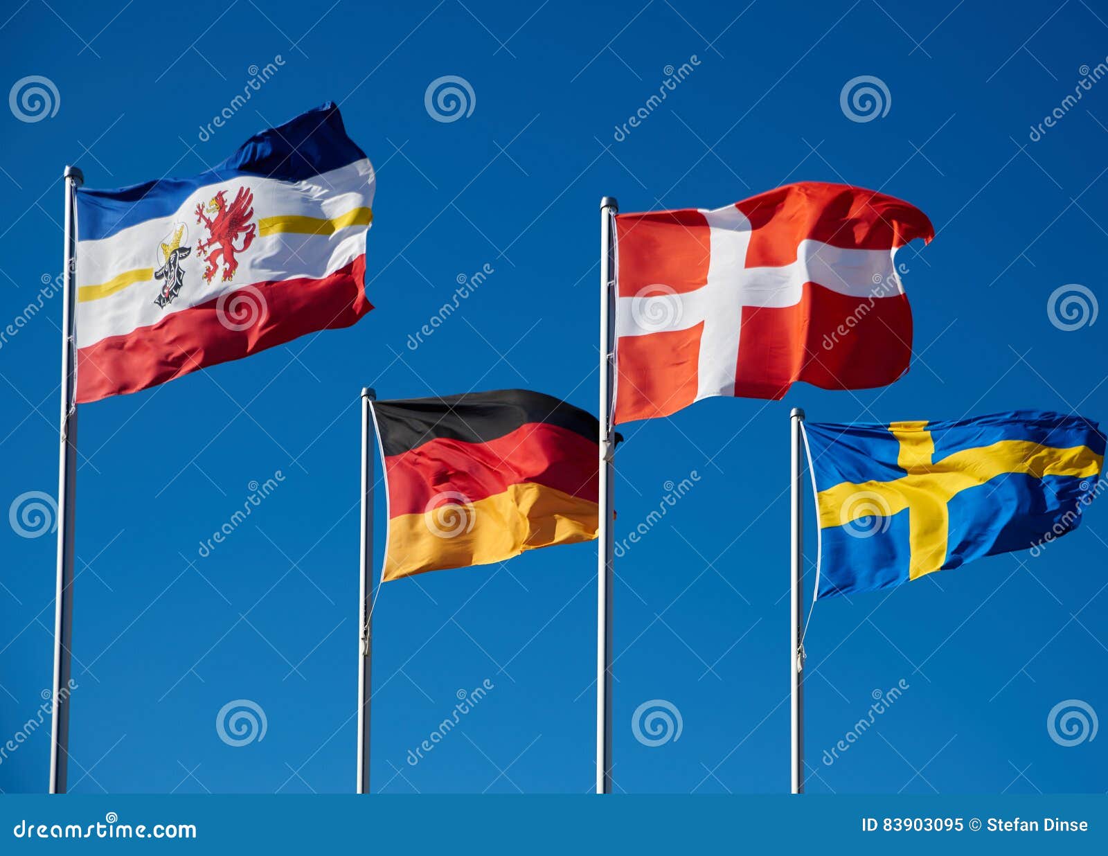 Waving flags of baltic stock image. Image of mecklenburgvorpommern ...