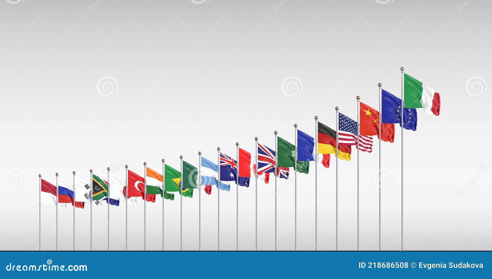 Waving Flags Countries of Members Group of Twenty. Big G20, in Rome ... Waving Flags Countries of Members Group of Twenty. Big G20, in Rome ...