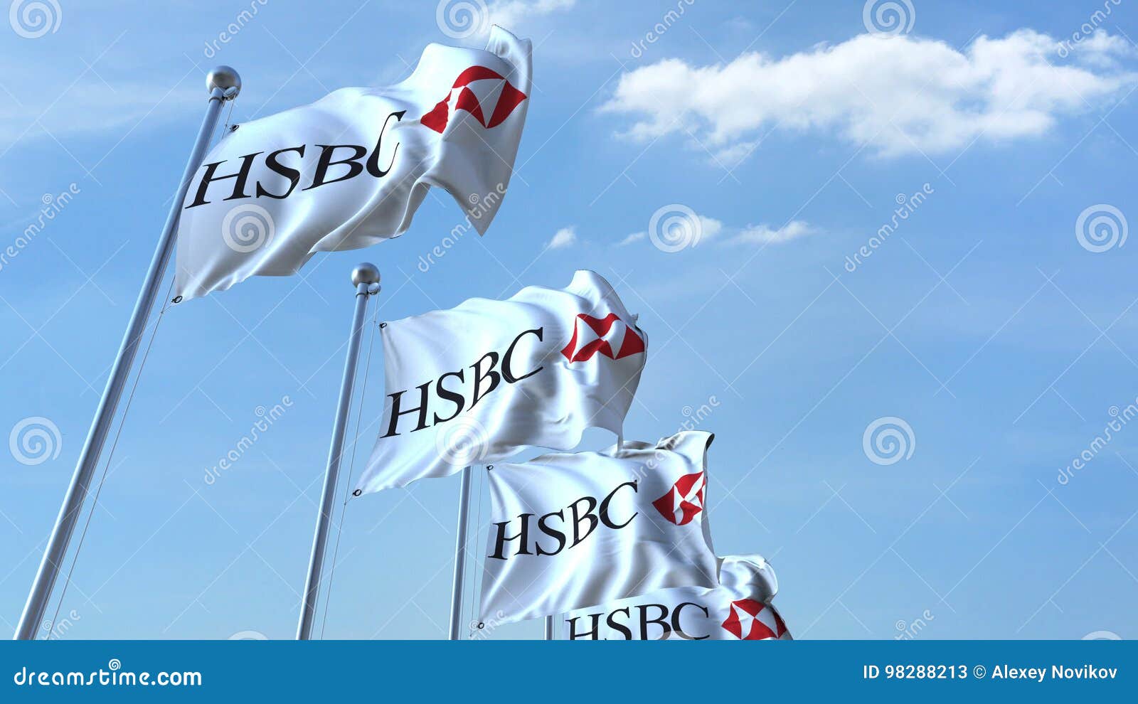 Logo Of HSBC On A Wall In The Modern Office, Editorial Conceptual 3D ...