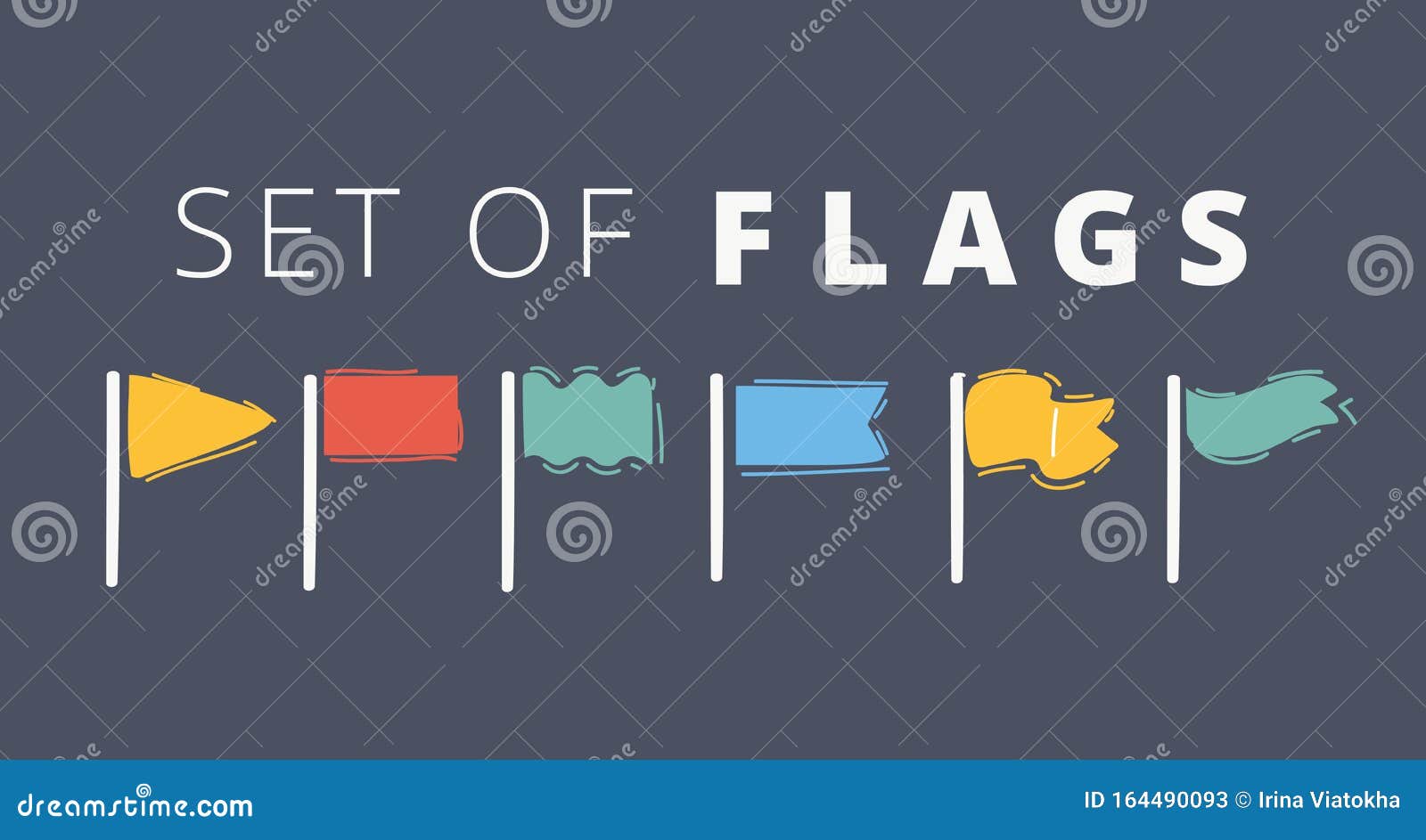 Set Of Flags With Waves And Gradients Cartoon Vector | CartoonDealer ...