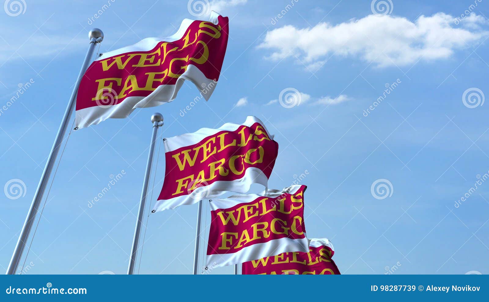 Wells Fargo Logotype In 3d Form On Ground Vector Illustration ...