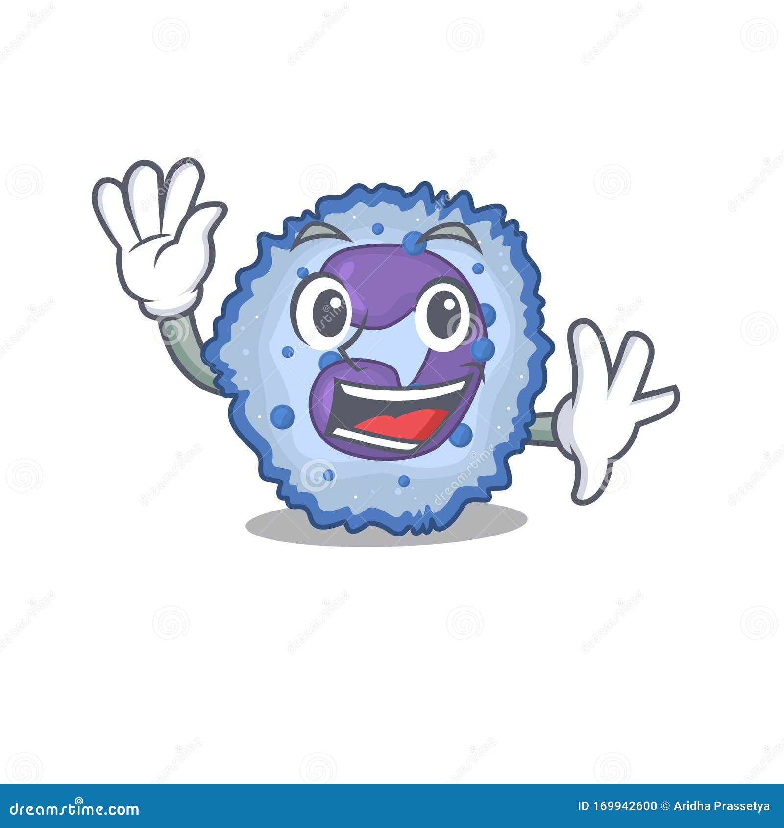 Waving Friendly Basophil Cell Cartoon Character Design Stock Vector ...