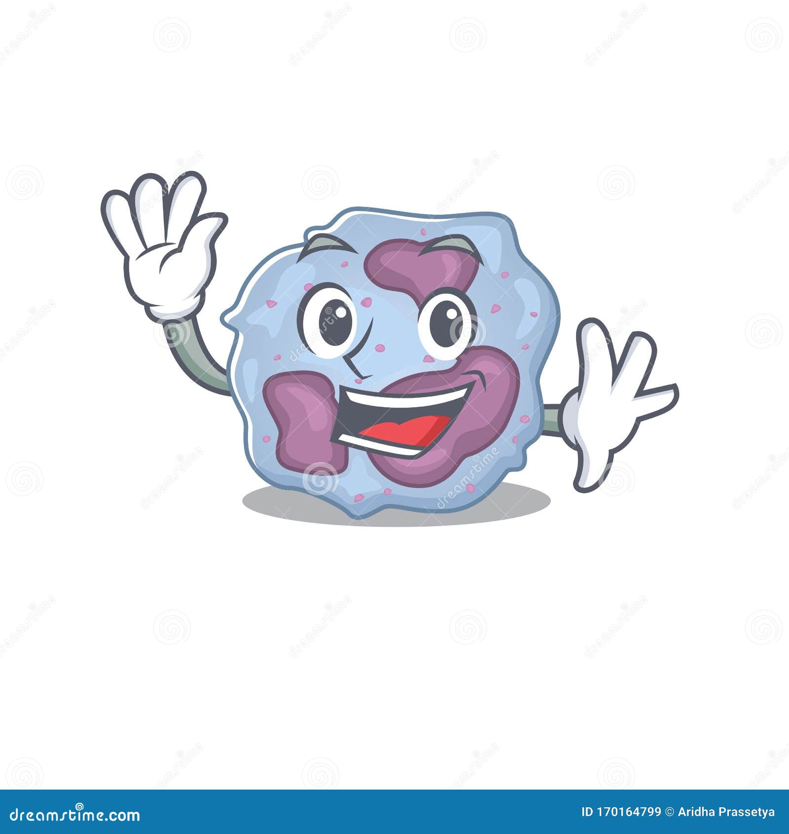 Waving Friendly Leukocyte Cell Cartoon Character Design Stock Vector ...