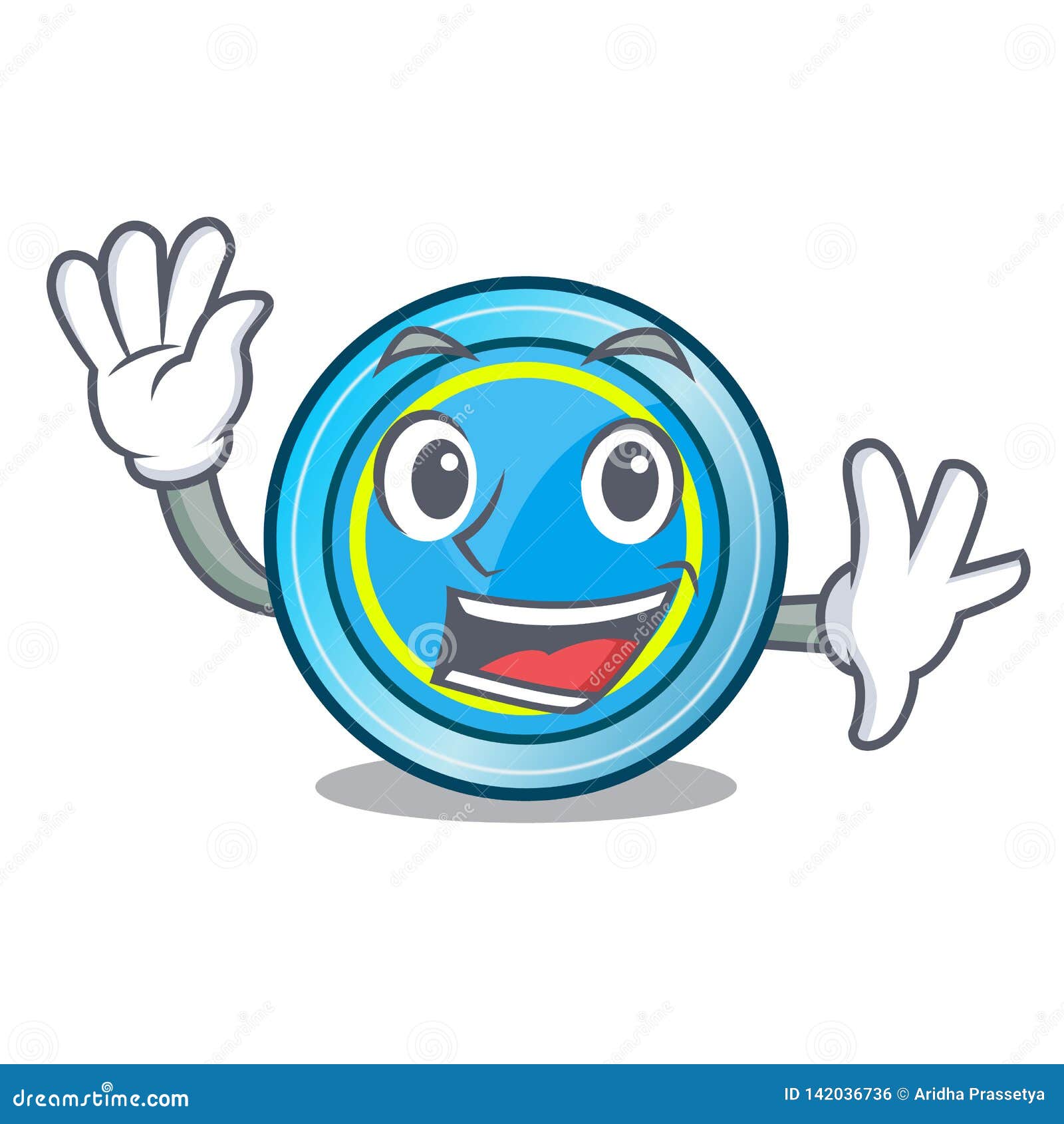 Waving Frisbee Isolated with in the Cartoon Stock Vector - Illustration ...