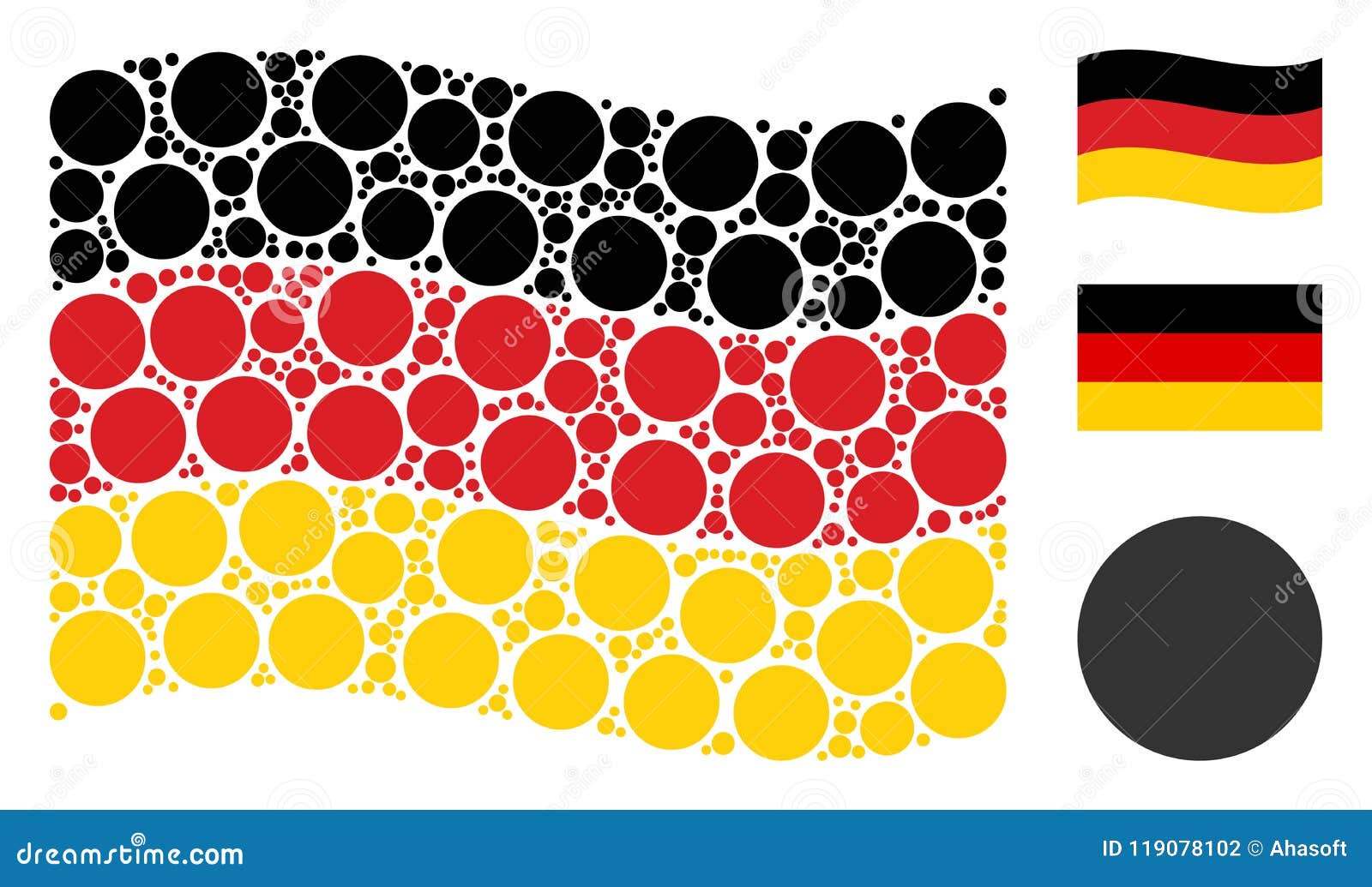 Waving Germany Flag Pattern of Filled Circle Items Stock Vector ...