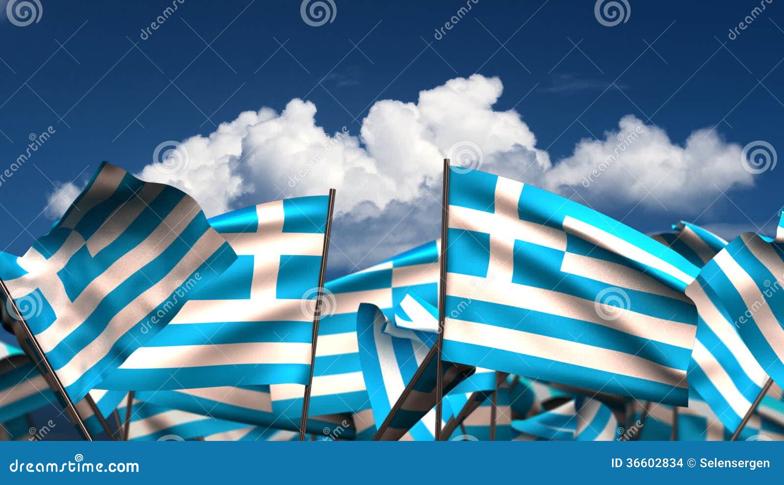 Waving Greek Flags stock video footage. Video of textile - 36602834