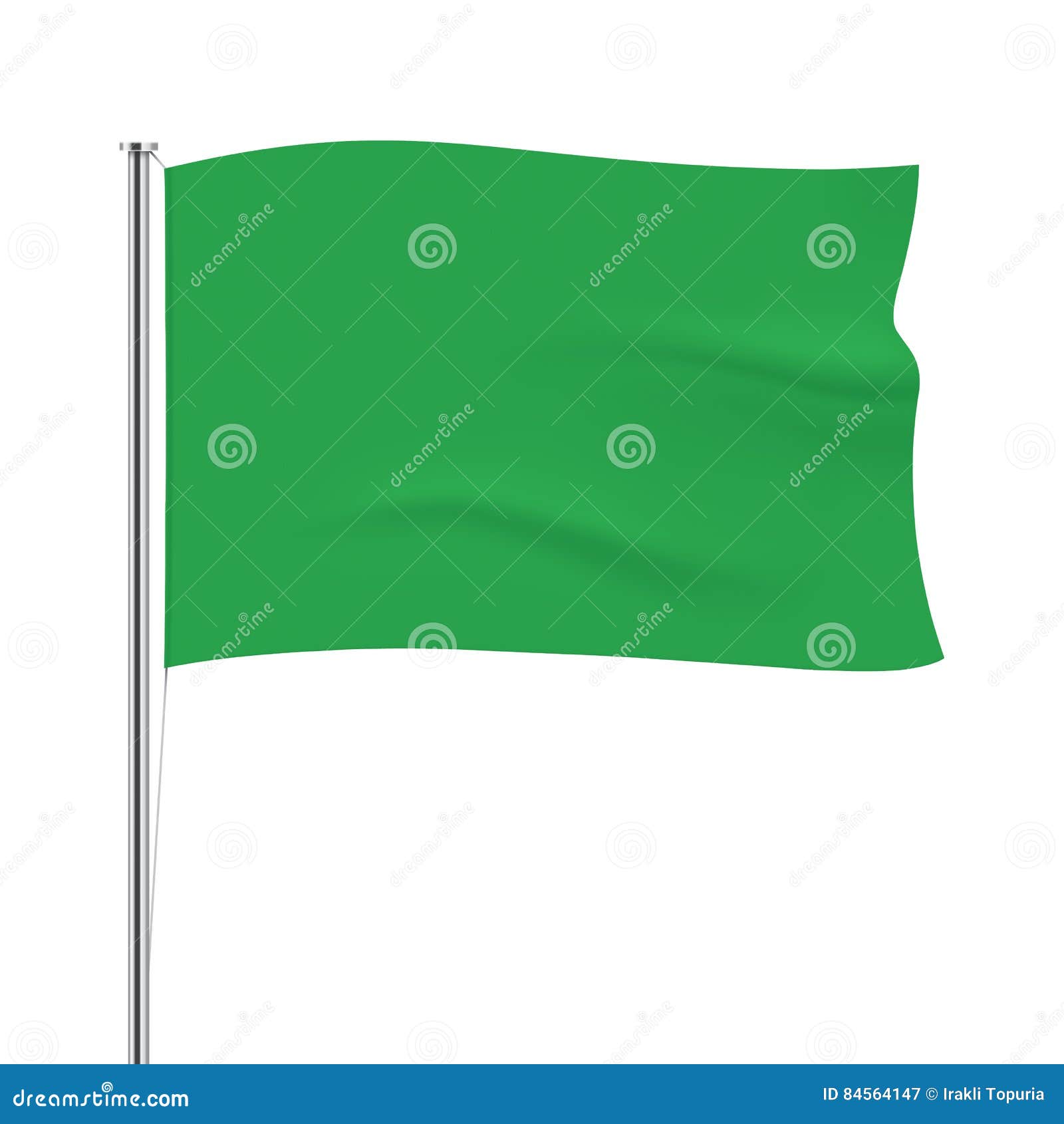 Waving Green Flag Tempalte. Stock Vector - Illustration of cord, banner ...