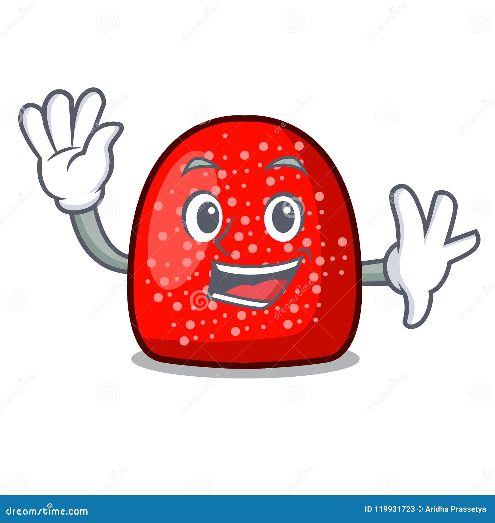 Waving Gumdrop Character Cartoon Style Stock Vector - Illustration of ...