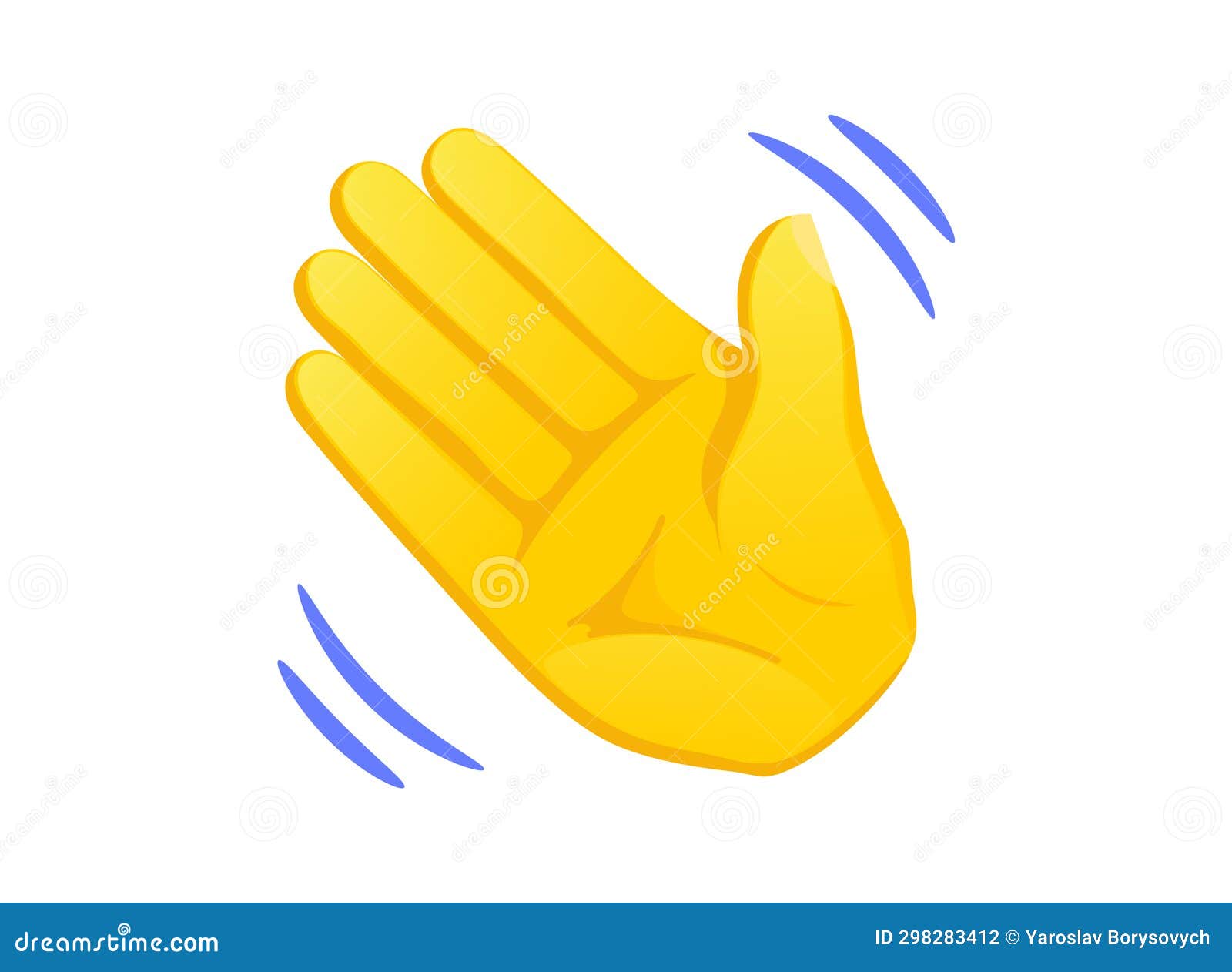 Waving Hand Icon. Yellow Gesture Emoji Vector Stock Vector ...