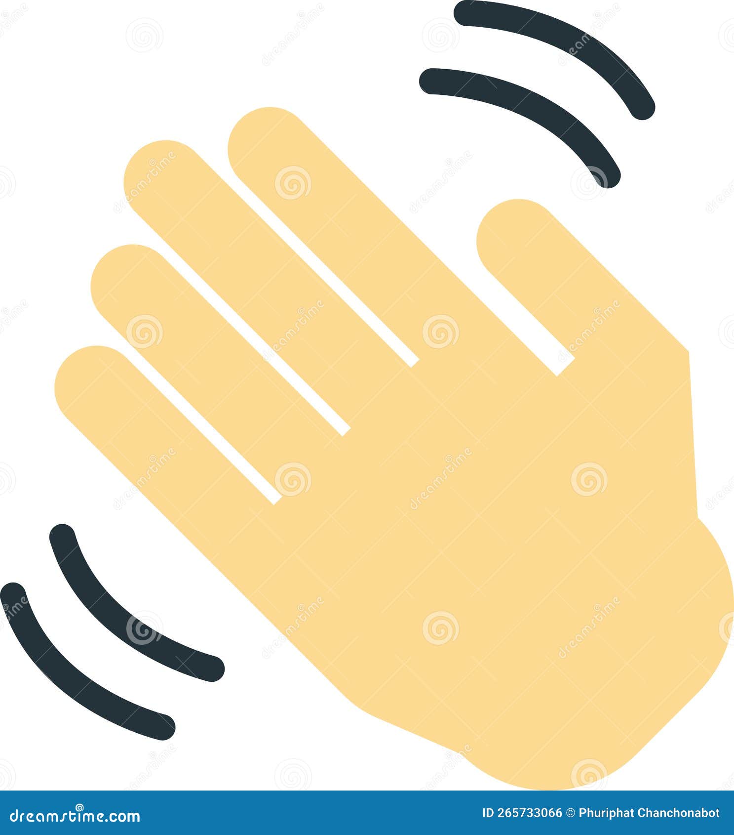 Waving Hand Illustration in Minimal Style Stock Vector - Illustration ...