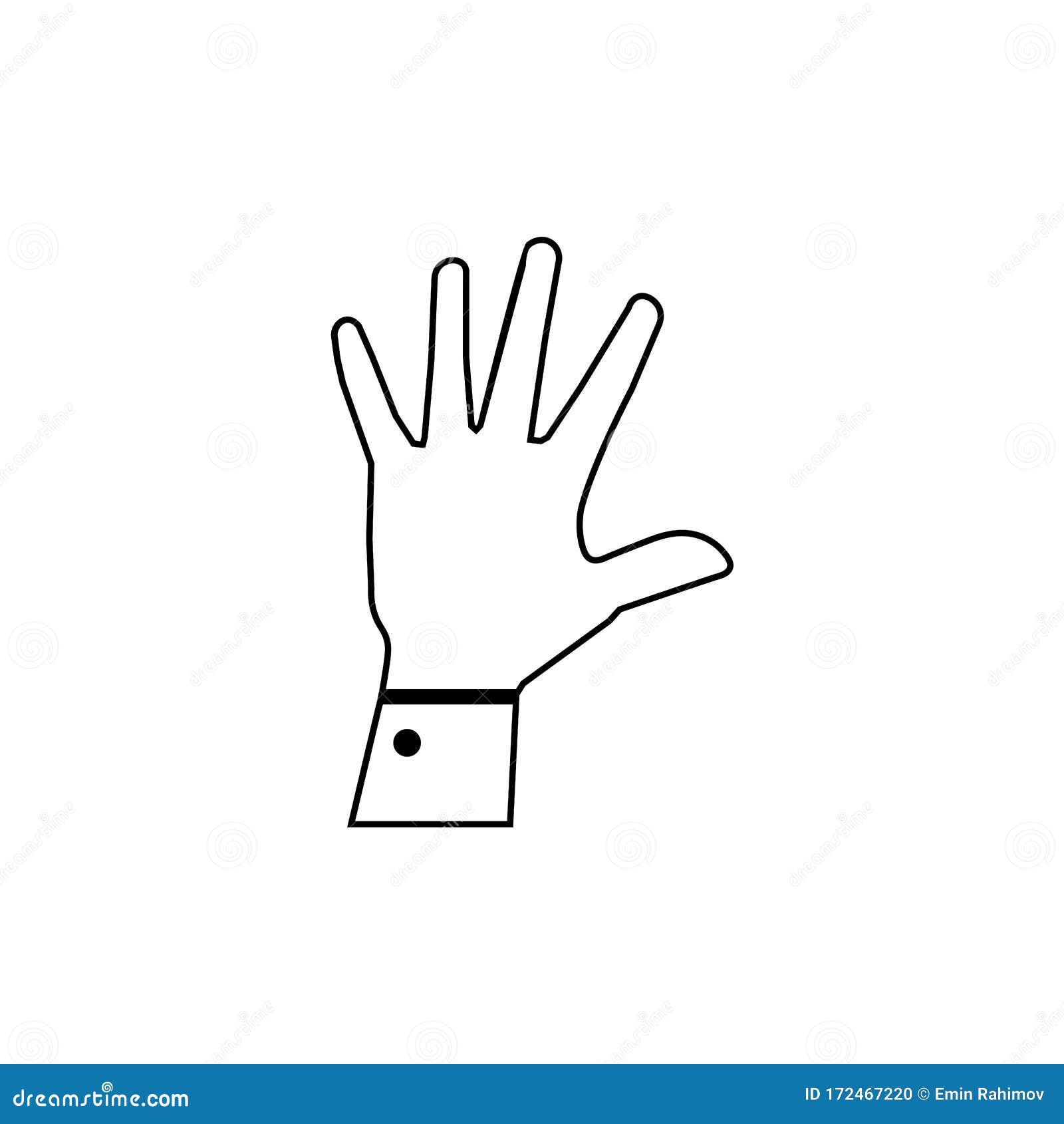 Waving Hand Sign. Hello Sign Eps Ten Stock Illustration - Illustration ...